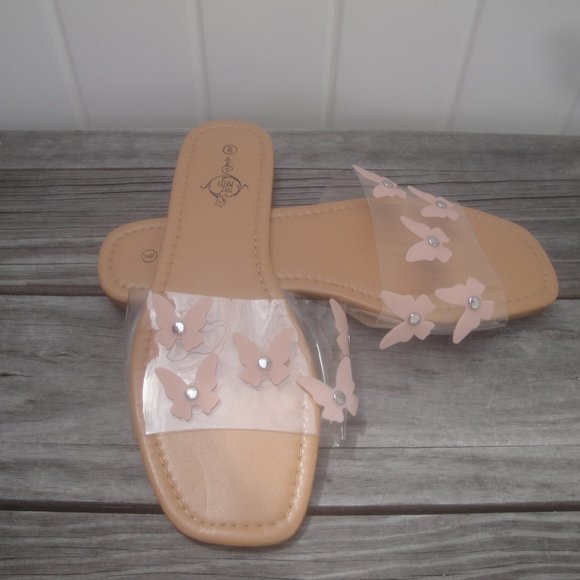 Soulmates | Shoes | Soulmates Sandals Flat With Peach Color Butterflies ...